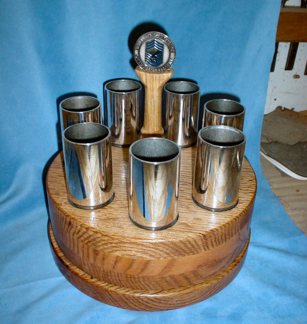 Muzzle Clamp Shot Glass Stand | NC Woodworker